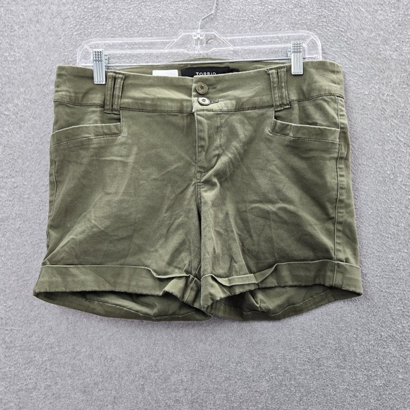 torrid | Shorts | Torrid Women Shorts 2 Green Chino Cuffed Mid Rise 5 ...